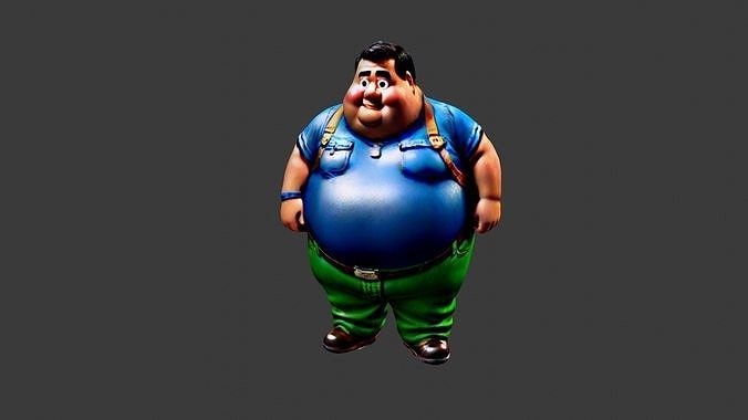 3D model Fat Man Character VR / AR / low-poly | CGTrader