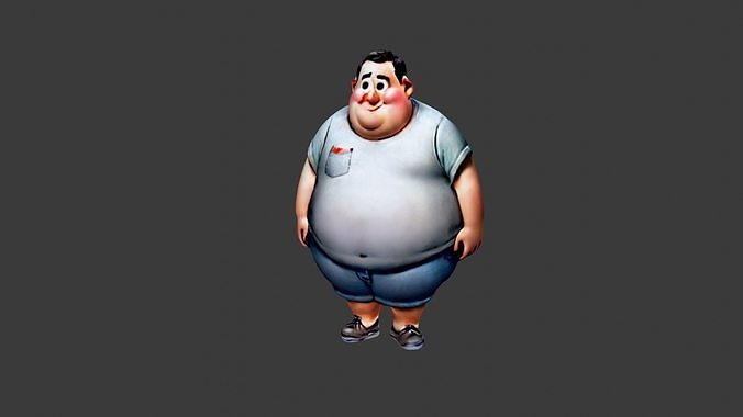 3D model Fat Man Character VR / AR / low-poly | CGTrader