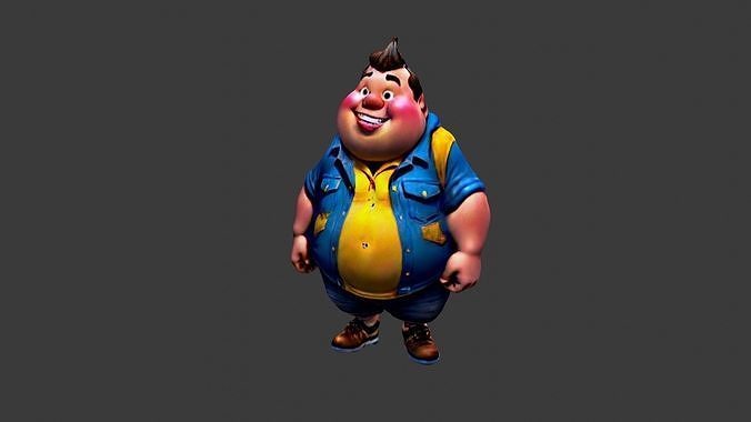 3D model Fat Man Character VR / AR / low-poly | CGTrader