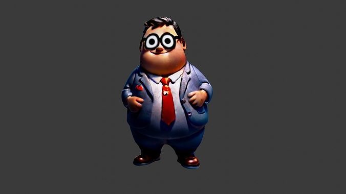 3D model Fat Man Character VR / AR / low-poly | CGTrader