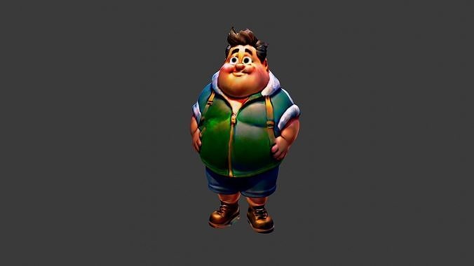 3D model Fat Man Character VR / AR / low-poly | CGTrader