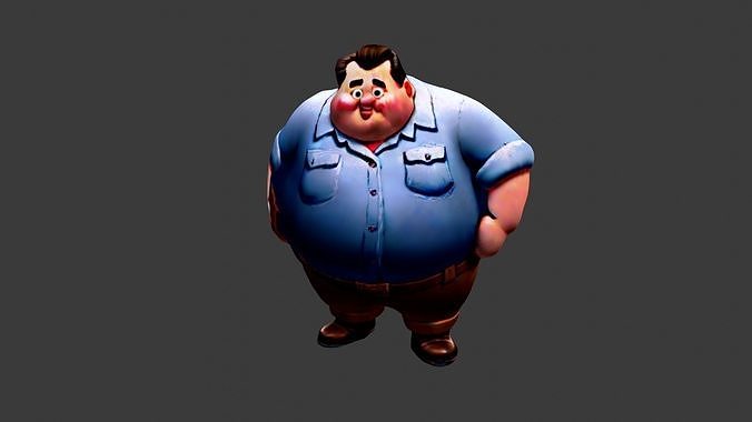 3D model Fat Man Character VR / AR / low-poly | CGTrader
