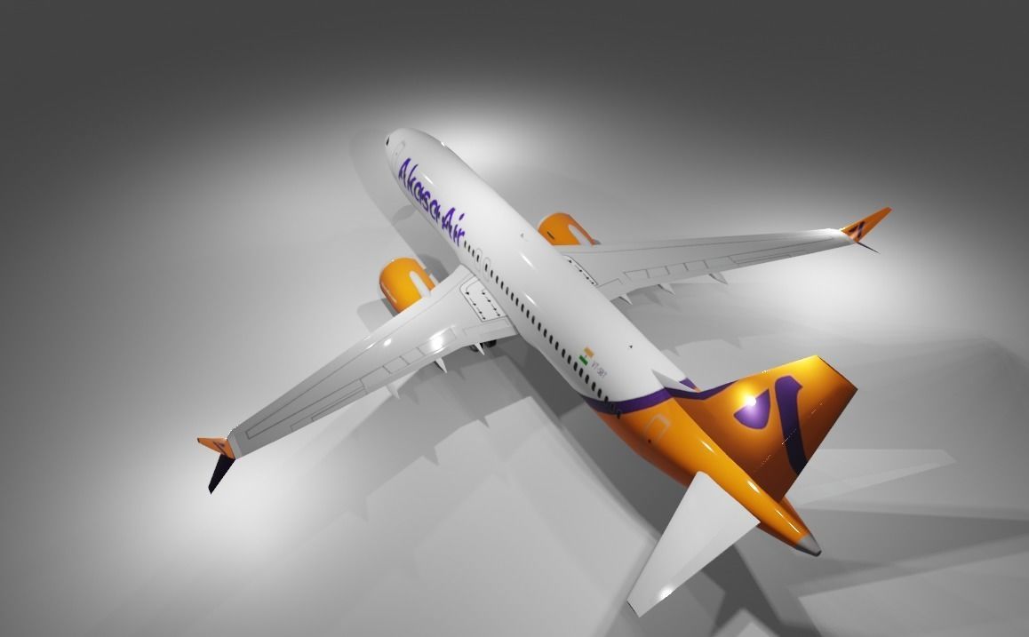 3D model Akasa air Boeing 737 max 8 3d model VR / AR / low-poly | CGTrader