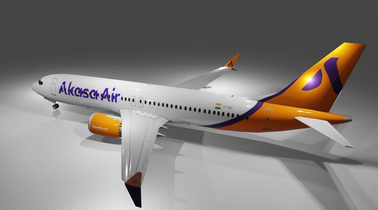 3D model Akasa air Boeing 737 max 8 3d model VR / AR / low-poly | CGTrader