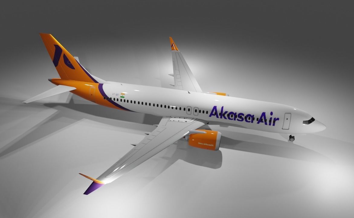 3D model Akasa air Boeing 737 max 8 3d model VR / AR / low-poly | CGTrader