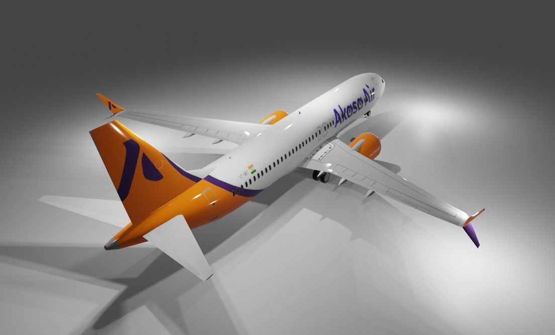 3D model Akasa air Boeing 737 max 8 3d model VR / AR / low-poly | CGTrader