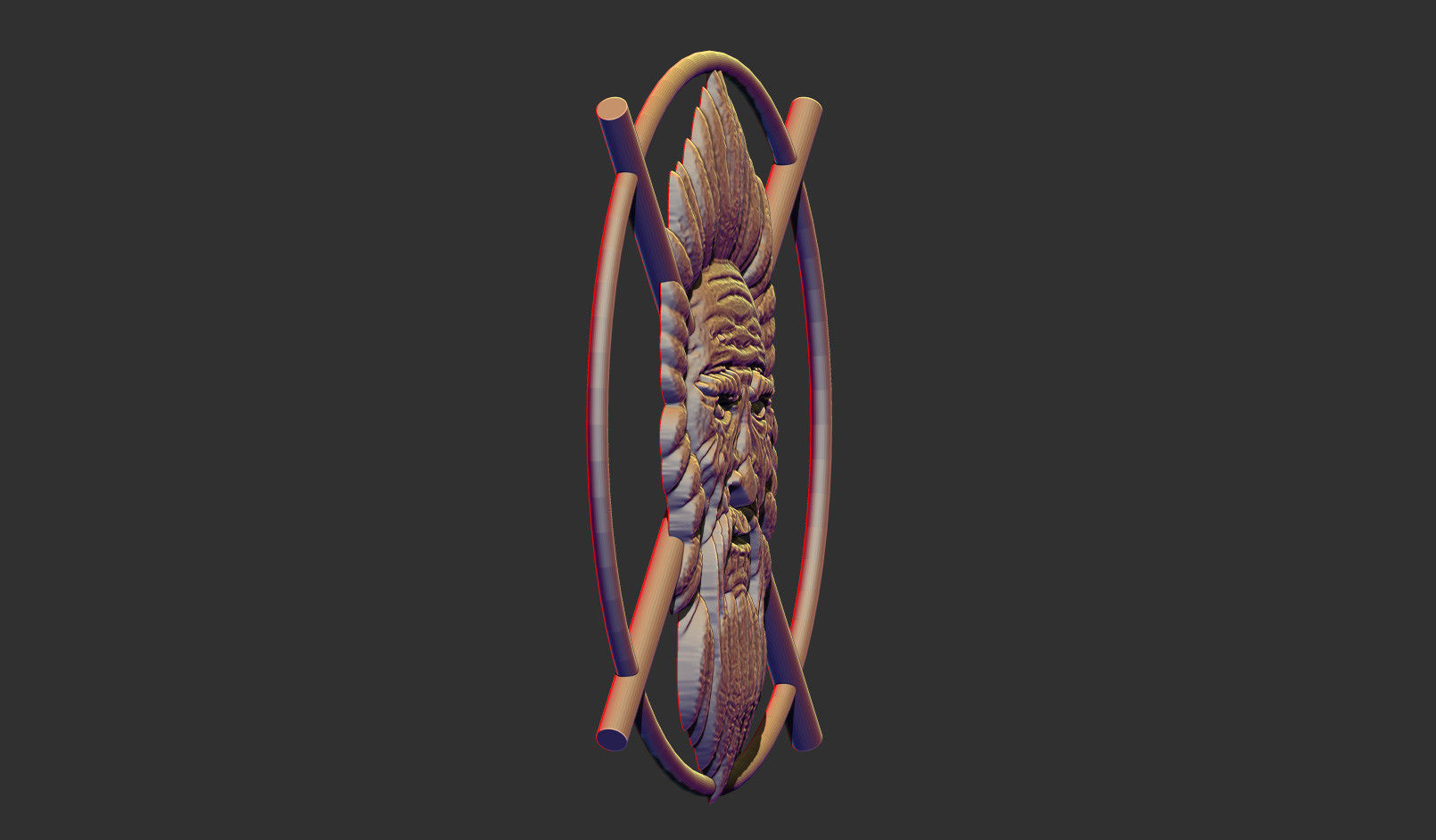 Old man in the tree bas relief depth map image 3D model 3D printable ...