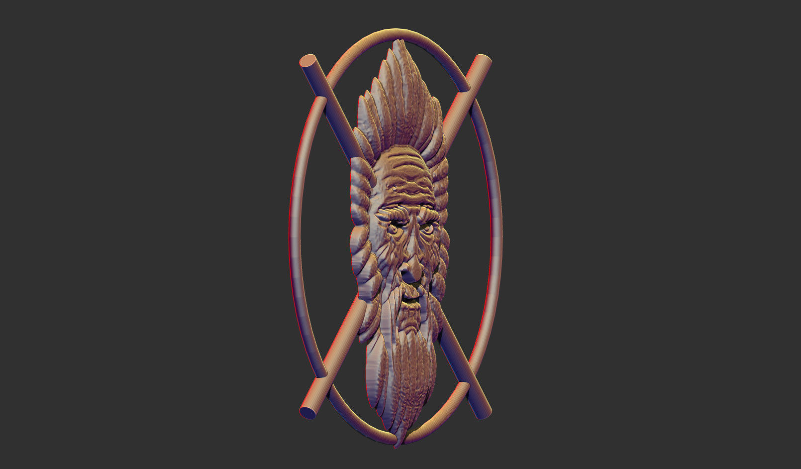 Old man in the tree bas relief depth map image 3D model 3D printable ...
