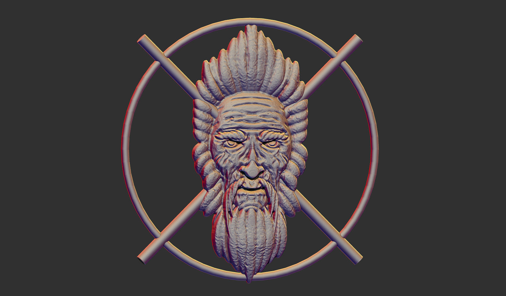 Old man in the tree bas relief depth map image 3D model 3D printable ...