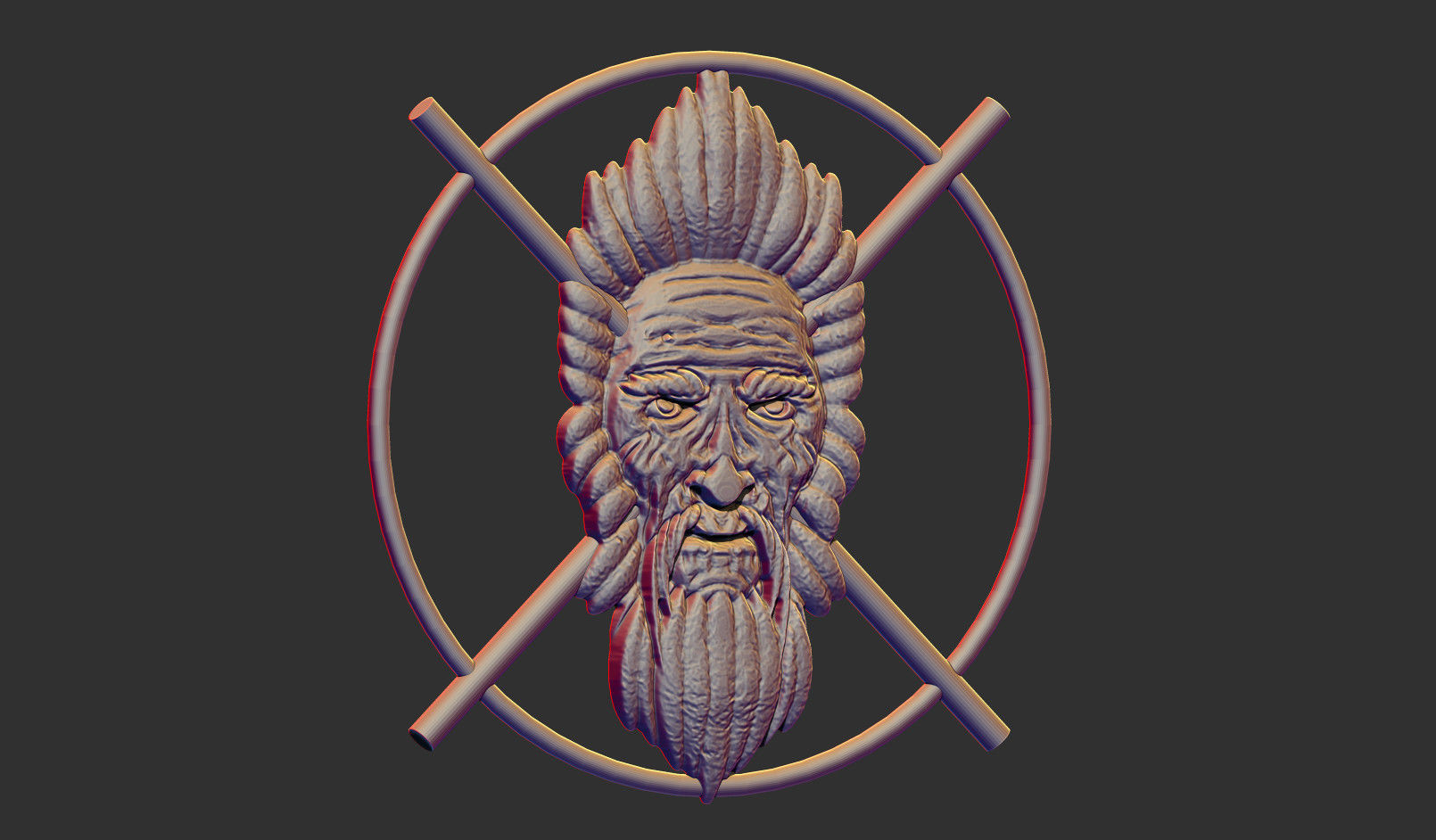 Old man in the tree bas relief depth map image 3D model 3D printable ...