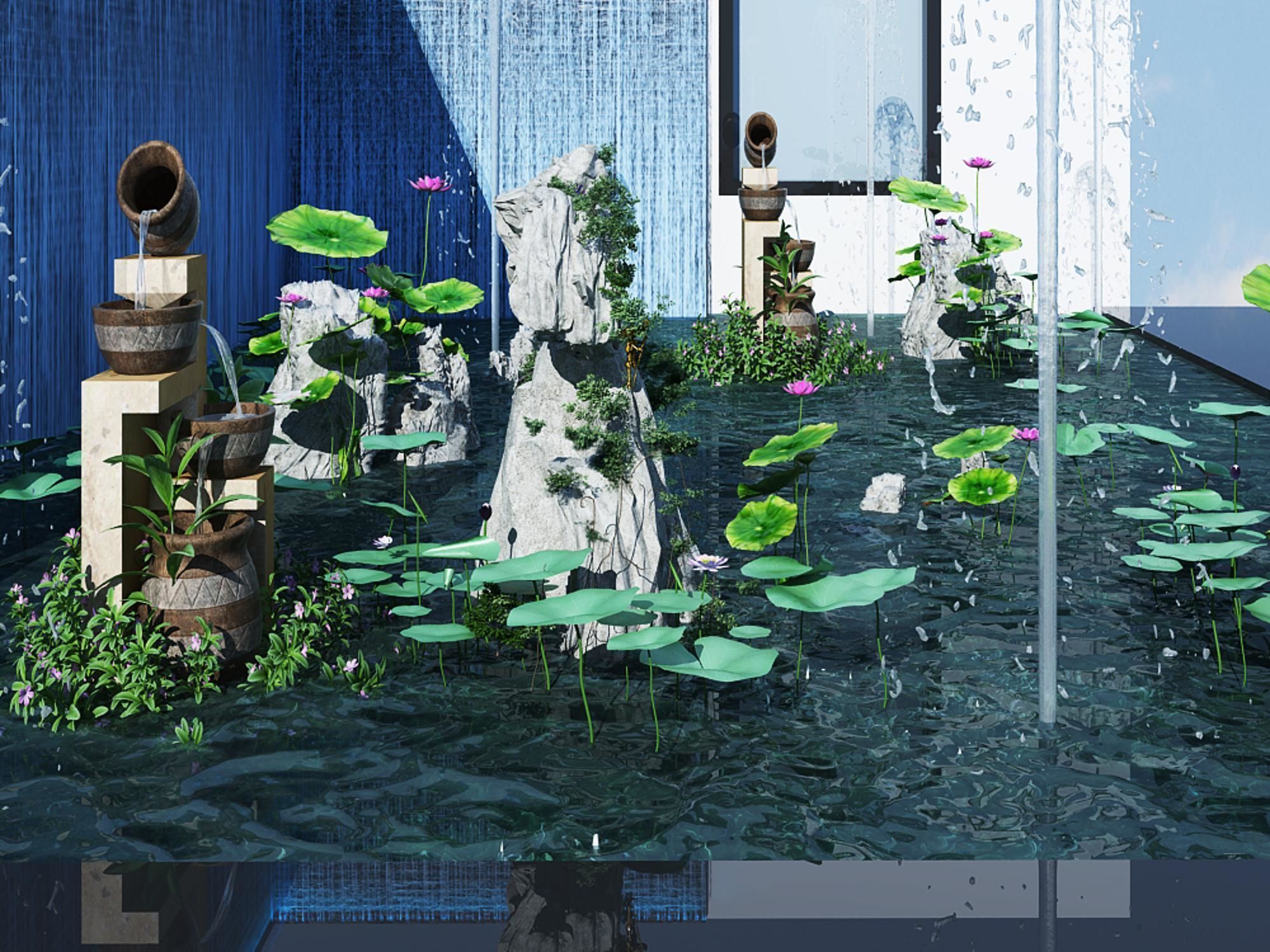 Modern Landscape Fountain Texture | CGTrader