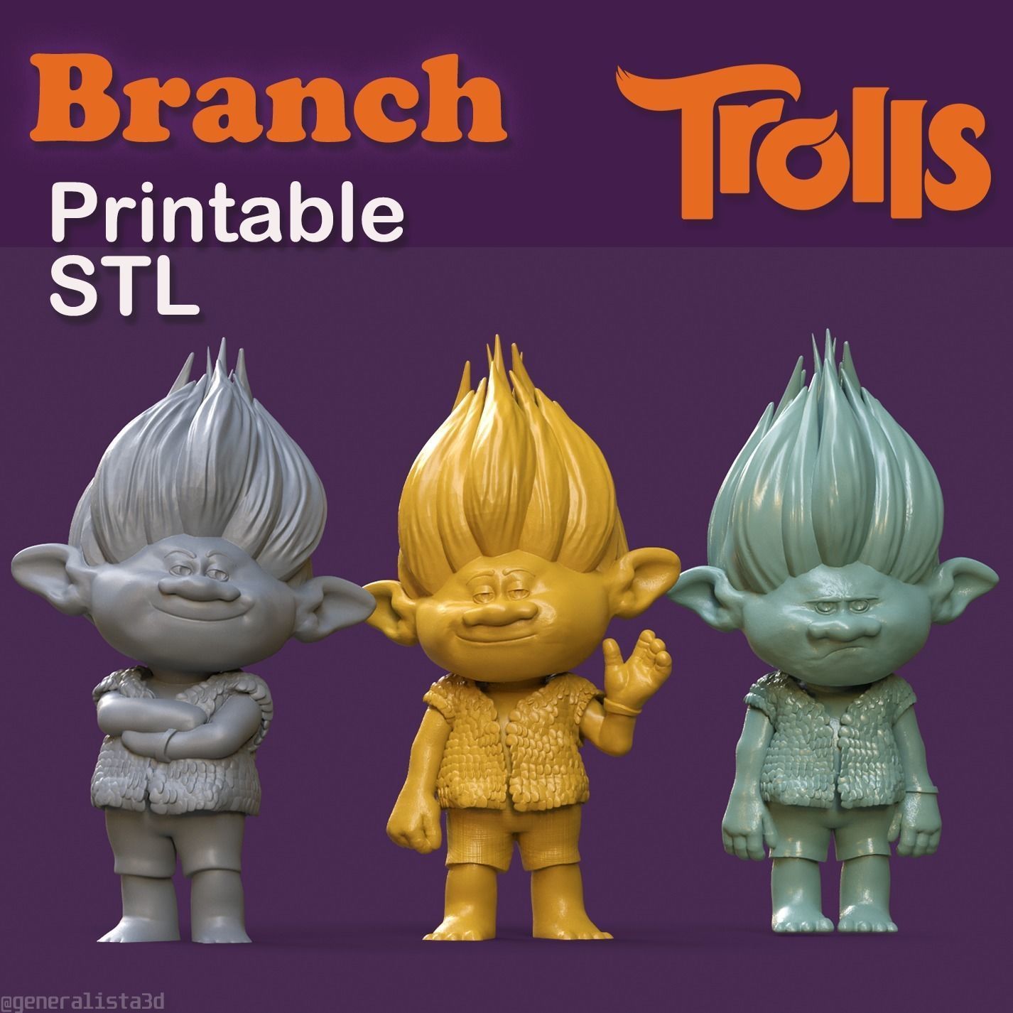 Branch Printable fan art from Trolls 3D model 3D printable | CGTrader