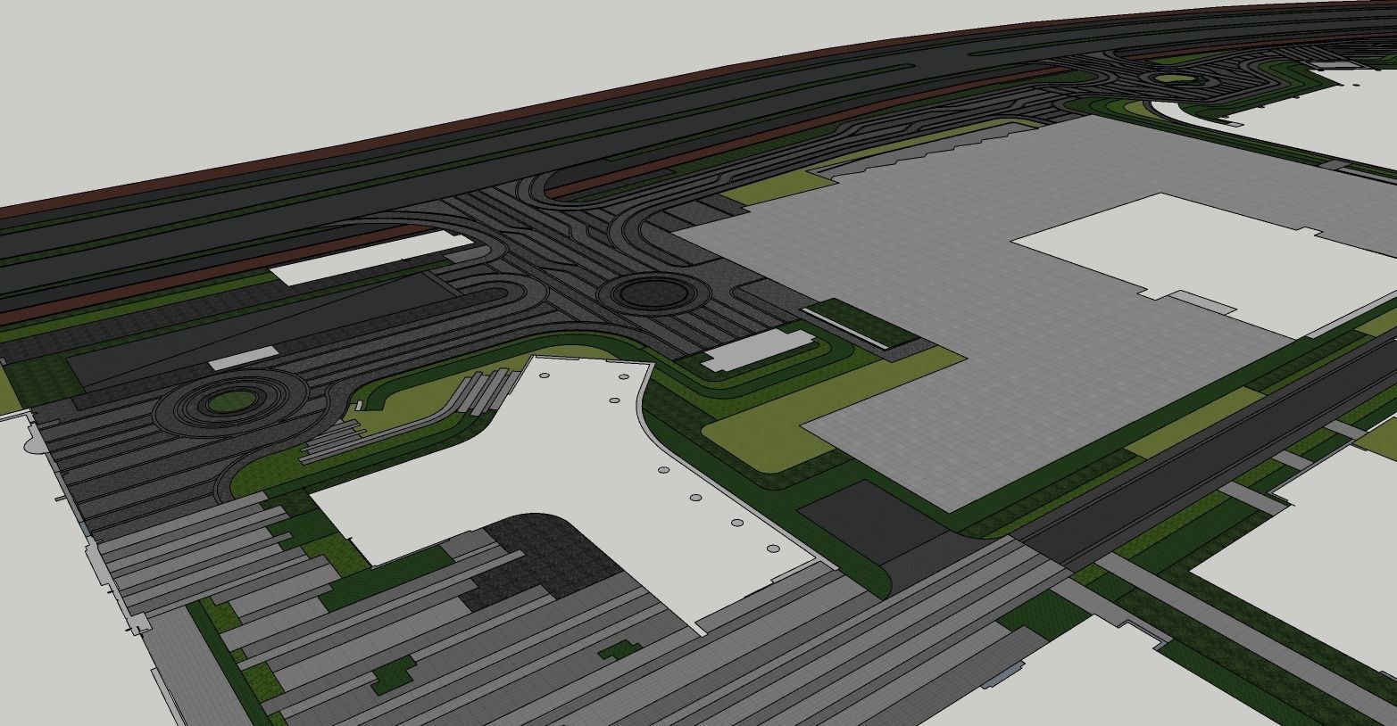 Pedestrian pathway of commercial society 3d model 3D model | CGTrader