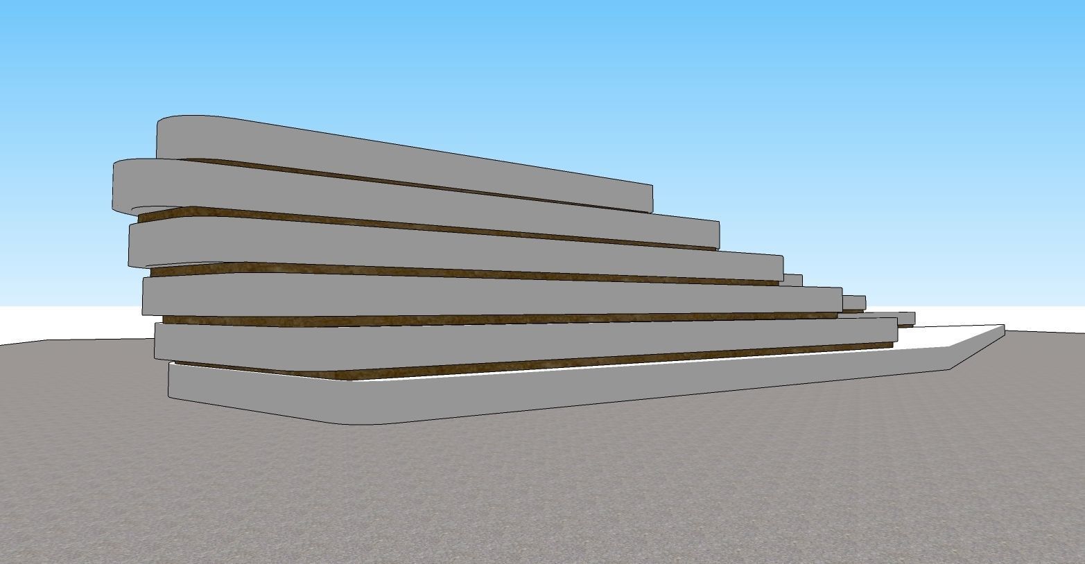 Contemporary boundary wall 3D model | CGTrader