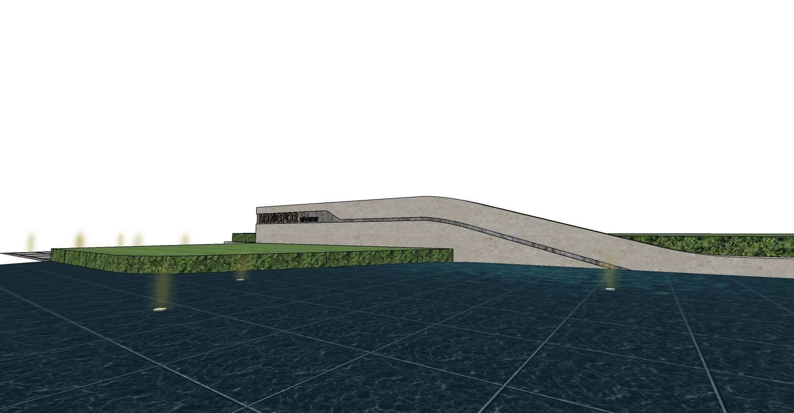 Boundary wall entrance landscape 3D model | CGTrader