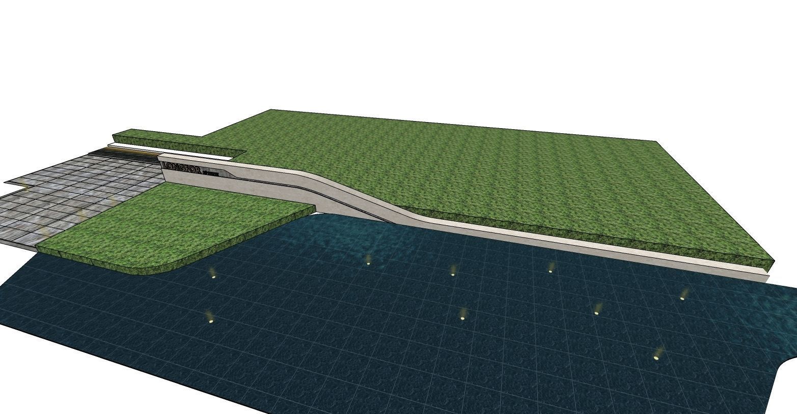 Boundary wall entrance landscape 3D model | CGTrader