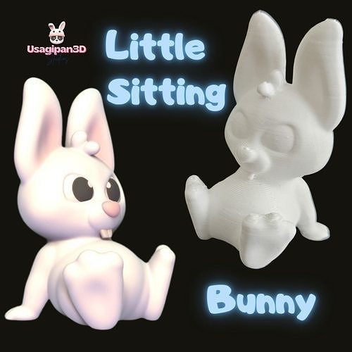 Little Sitting Bunny 3D model 3D printable | CGTrader