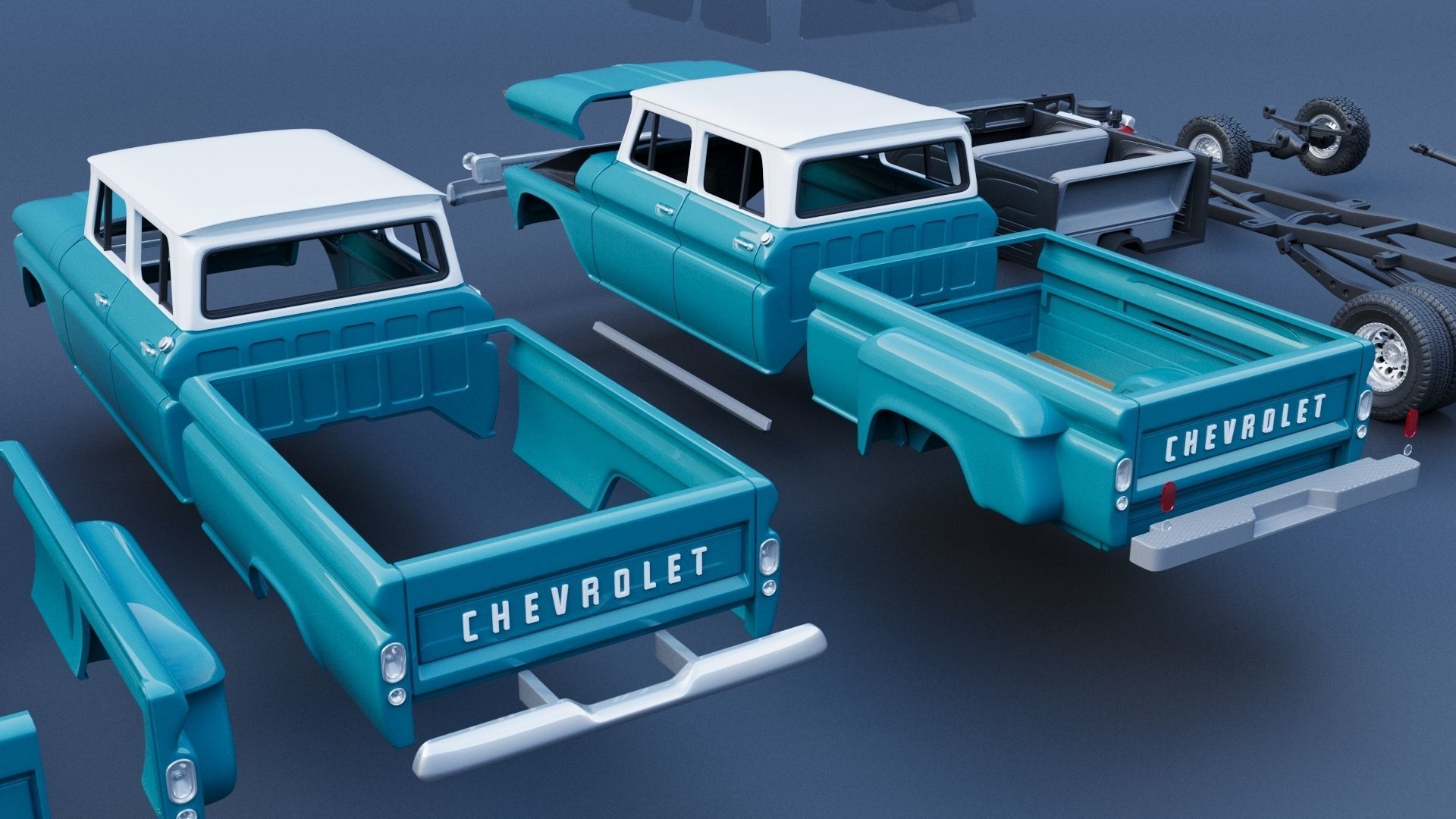 Chevrolet K10 Crew Cab 1965 3D model 3D printable | CGTrader