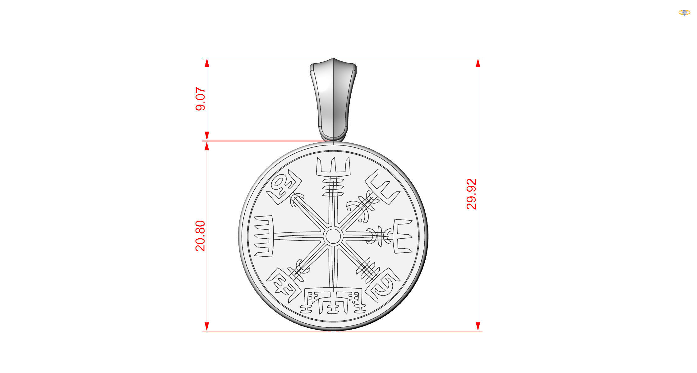 RUNIC COMPASS VEGVISIR 3D model 3D printable | CGTrader