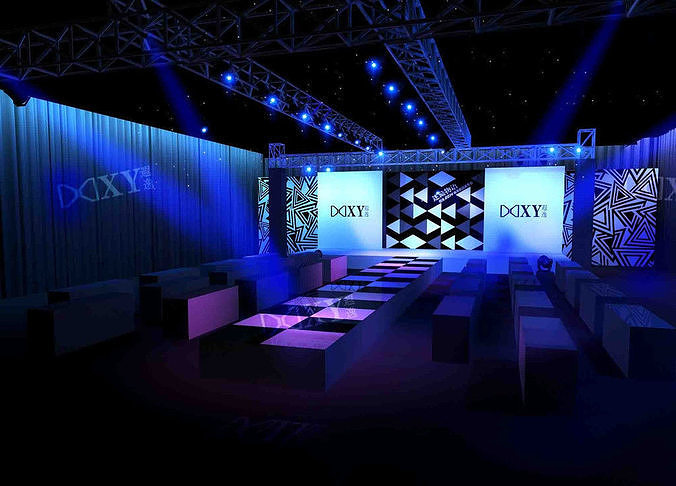 Stage party concert fashion catwalk T station 106 3D model | CGTrader