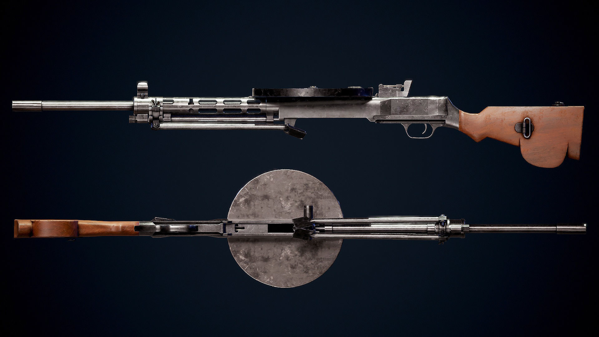 3D model Degtyaryov machine gun - DP - LMG - WW2 Soviet Light Machine ...