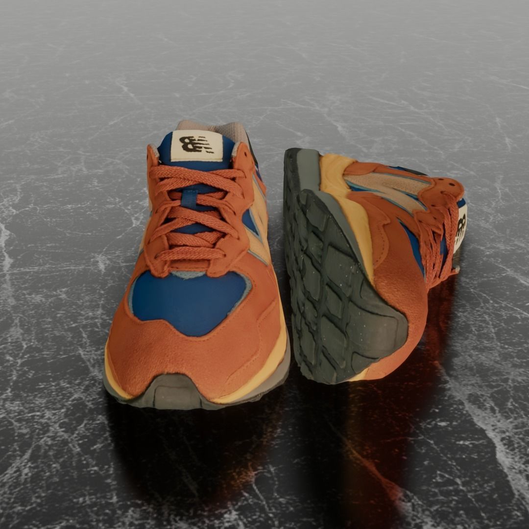 3D model NEW BALANCE 3D SHOES - BLUE - ORANGE VR / AR / low-poly | CGTrader