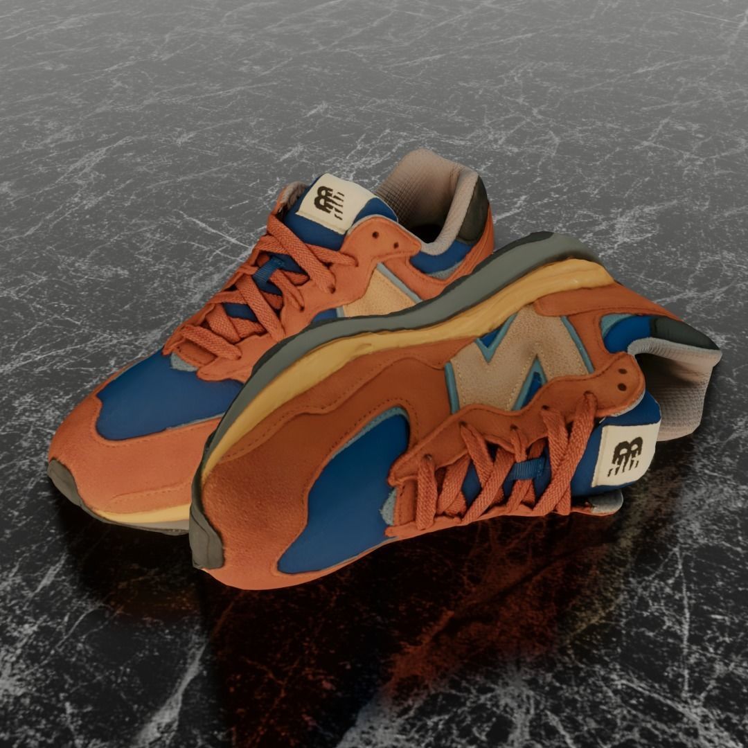 3D model NEW BALANCE 3D SHOES - BLUE - ORANGE VR / AR / low-poly | CGTrader