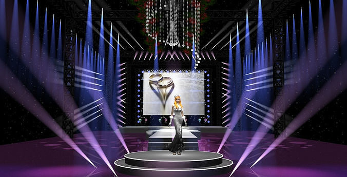 Stage party concert fashion catwalk T station 138 3D model | CGTrader