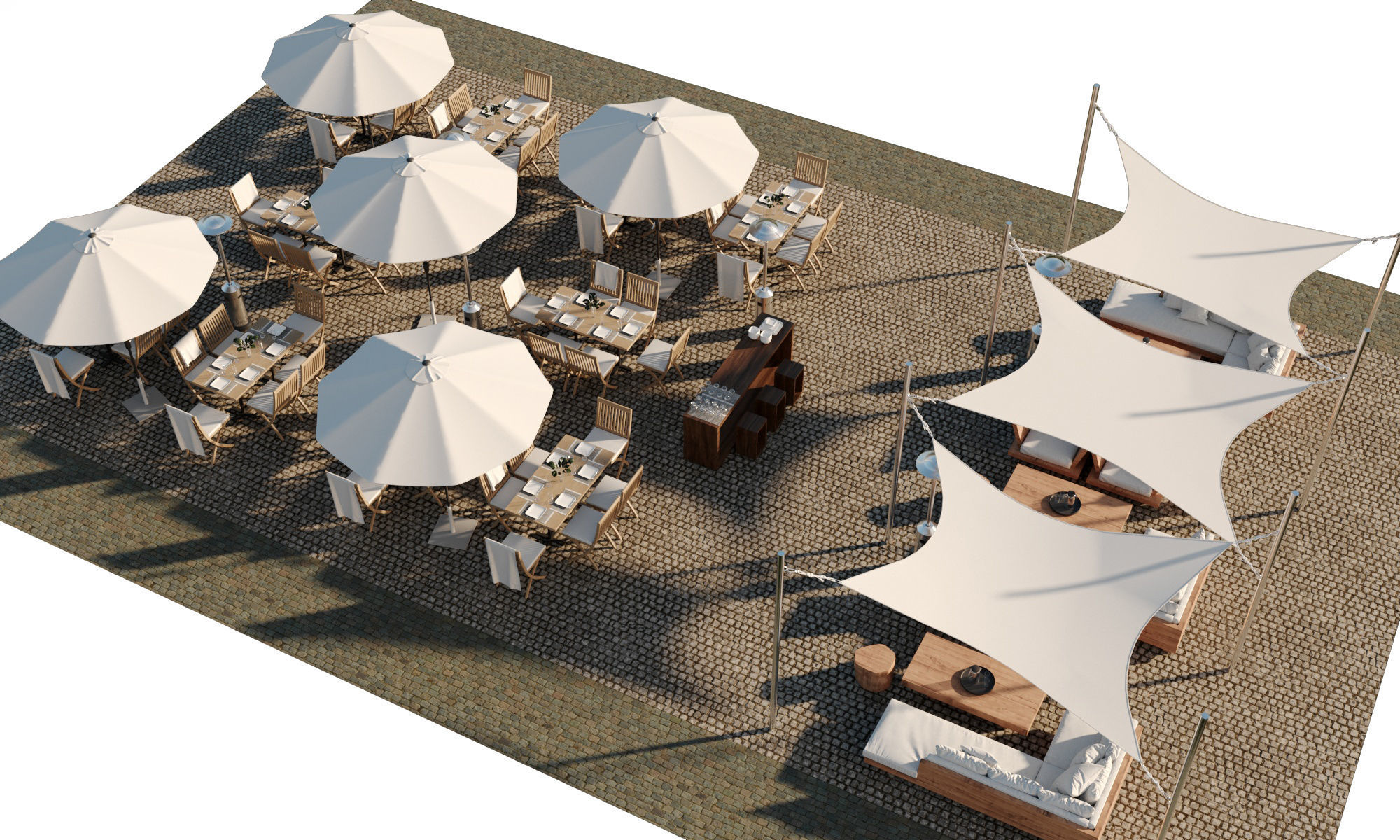 outdoor seating area 3D model | CGTrader