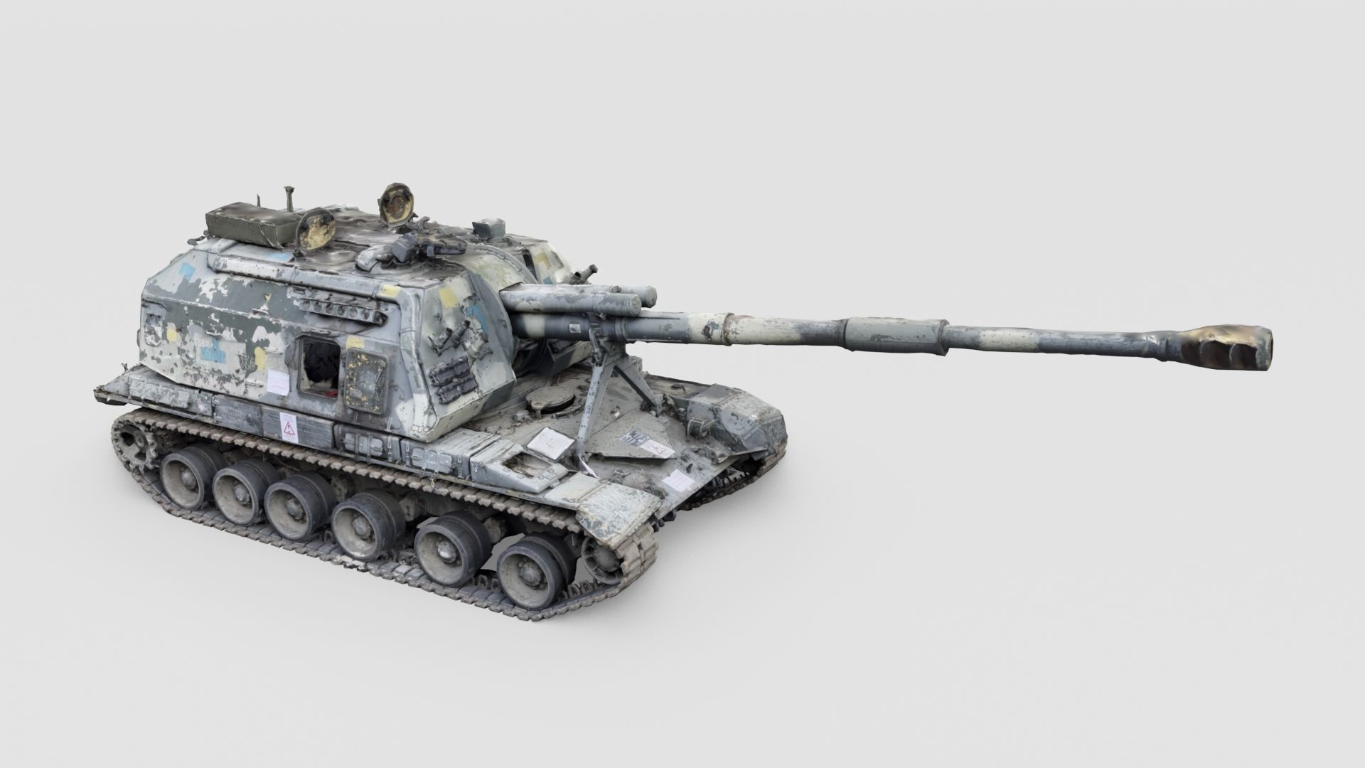 Destroyed 2S19 Msta 152 mm self-propelled howitzer M1990 3D model | CGTrader