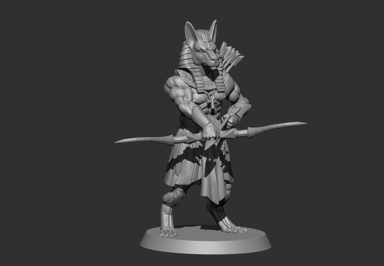 Egyptian God Anubis with bow 3D model 3D printable | CGTrader