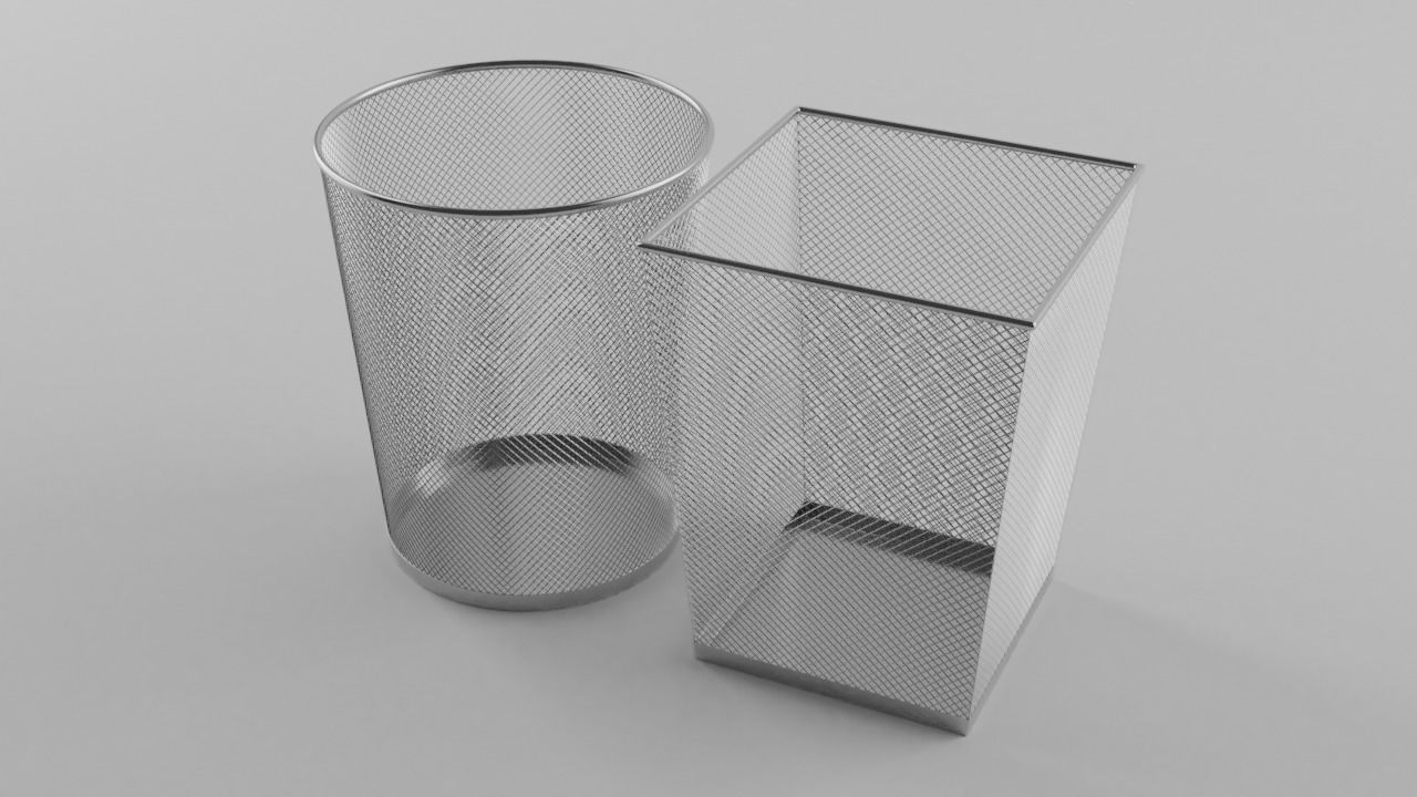 Wire mesh trash cans 3D model | CGTrader