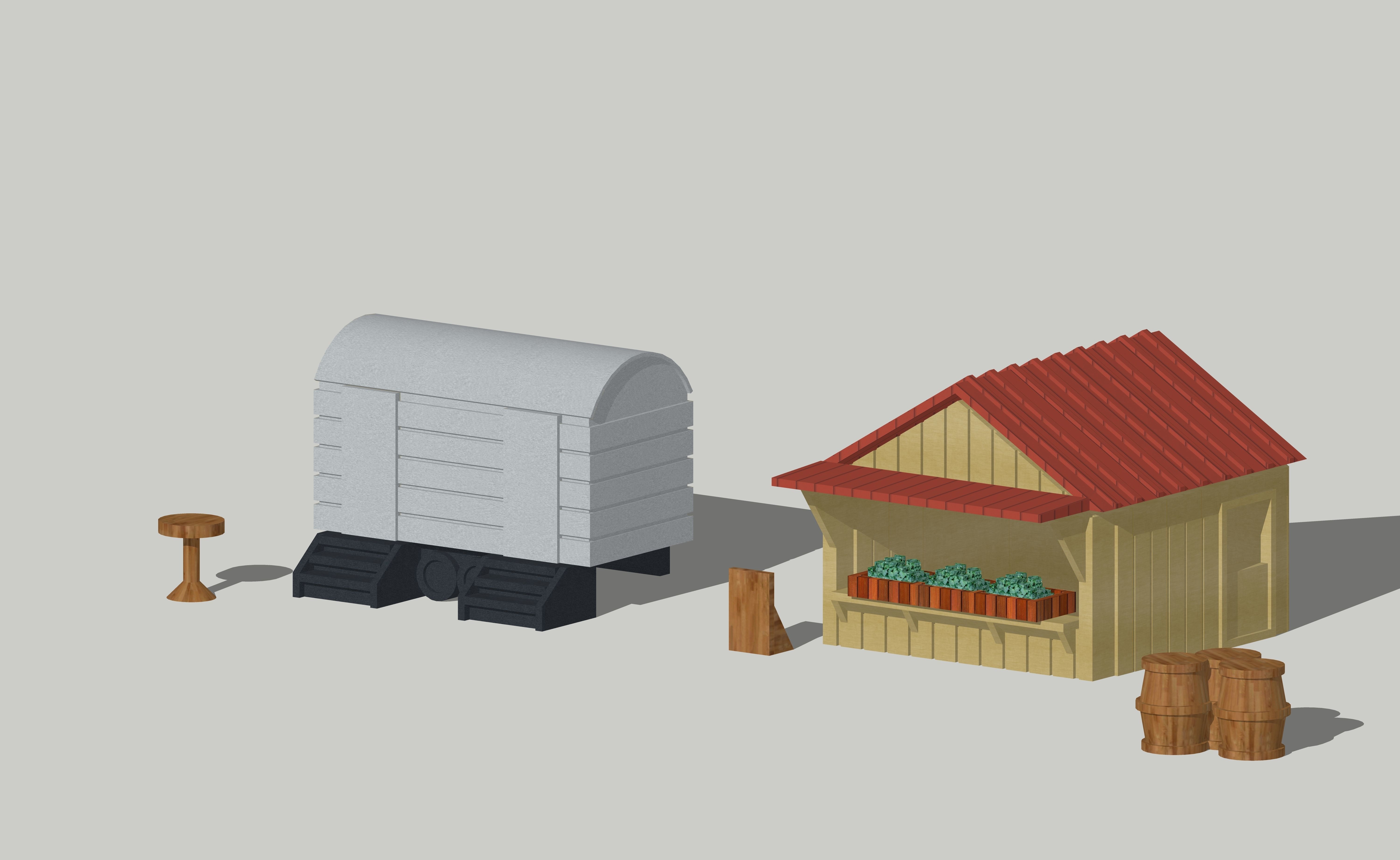 3D model Food Market Stand Booth by Outland Models VR / AR / low-poly ...