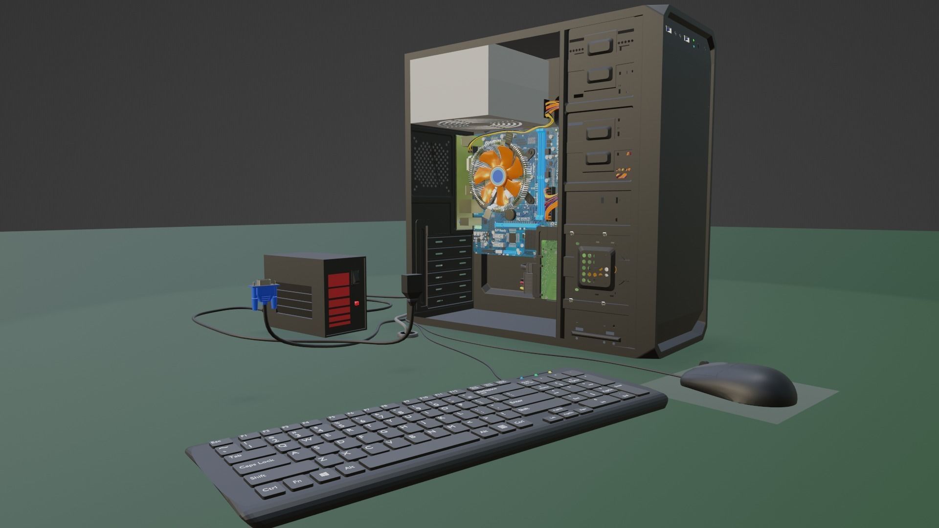 Desktop Computer Complete 3D model animated rigged | CGTrader