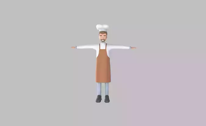 Character v005 Chef 3d free VR / AR / low-poly 3D model | CGTrader