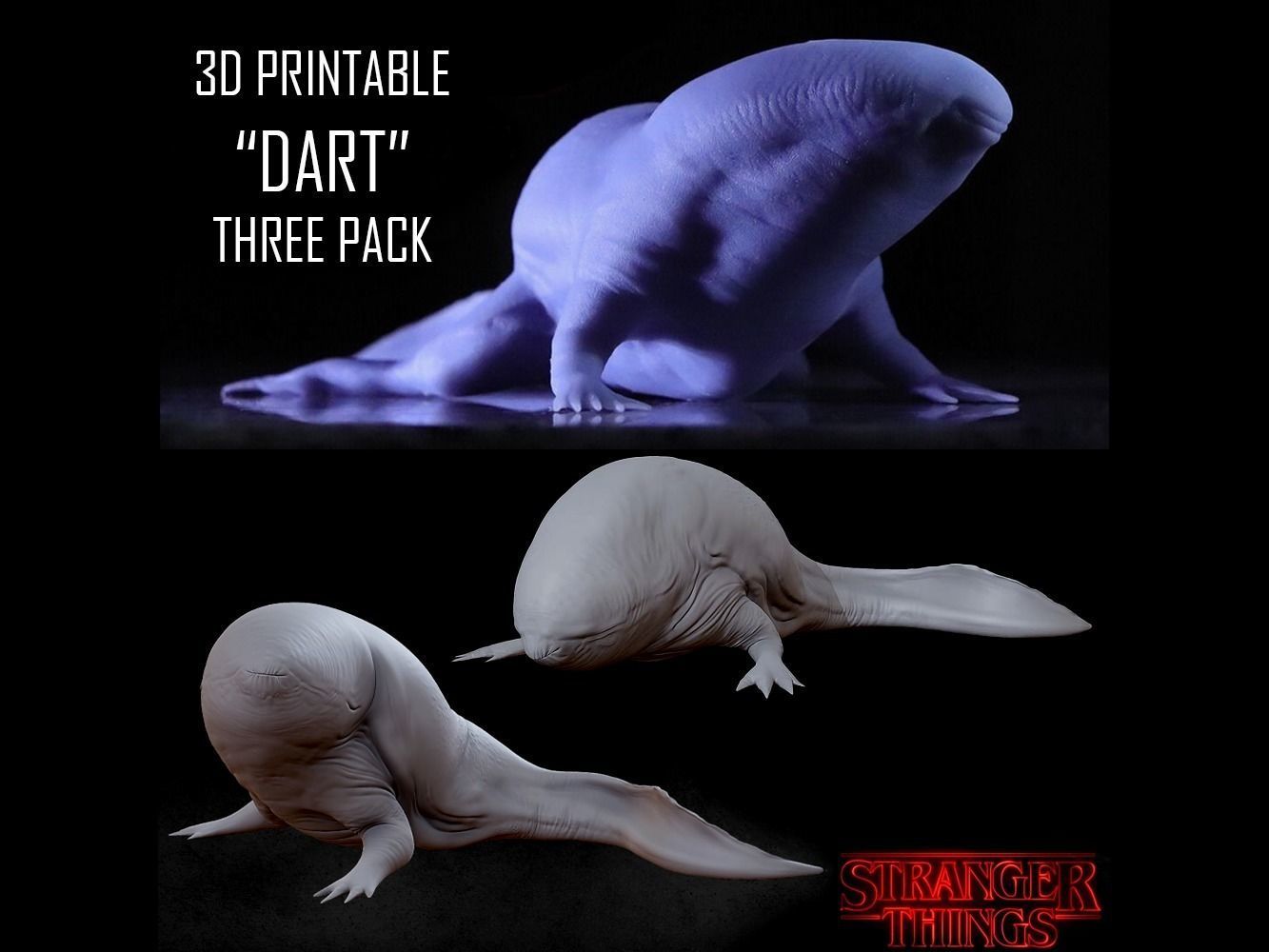 3D PRINTABLE DART STRANGER THINGS - THREE PACK - HIGHLY DETAILED 3D ...