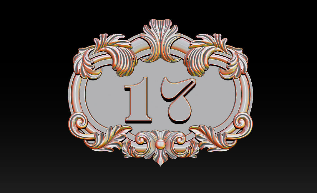 WALL PLATE ADDRESS WITH CUSTOM NUMBER 3D model 3D printable | CGTrader