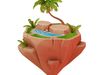 3D model stylized Floating Islands Summer Low-poly 3D model VR / AR ...