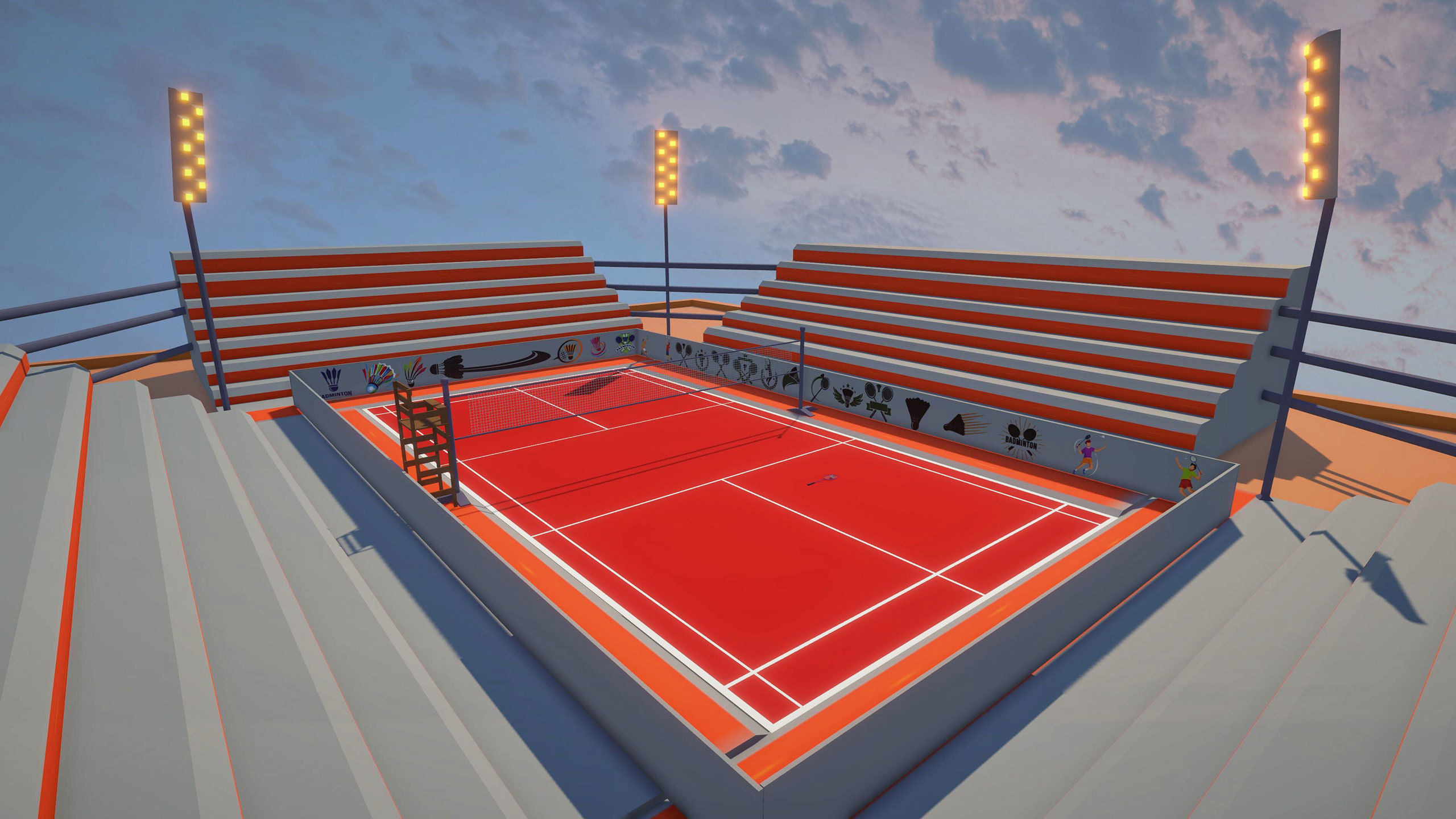 Badminton Court with Racket And Shuttle 3D model | CGTrader