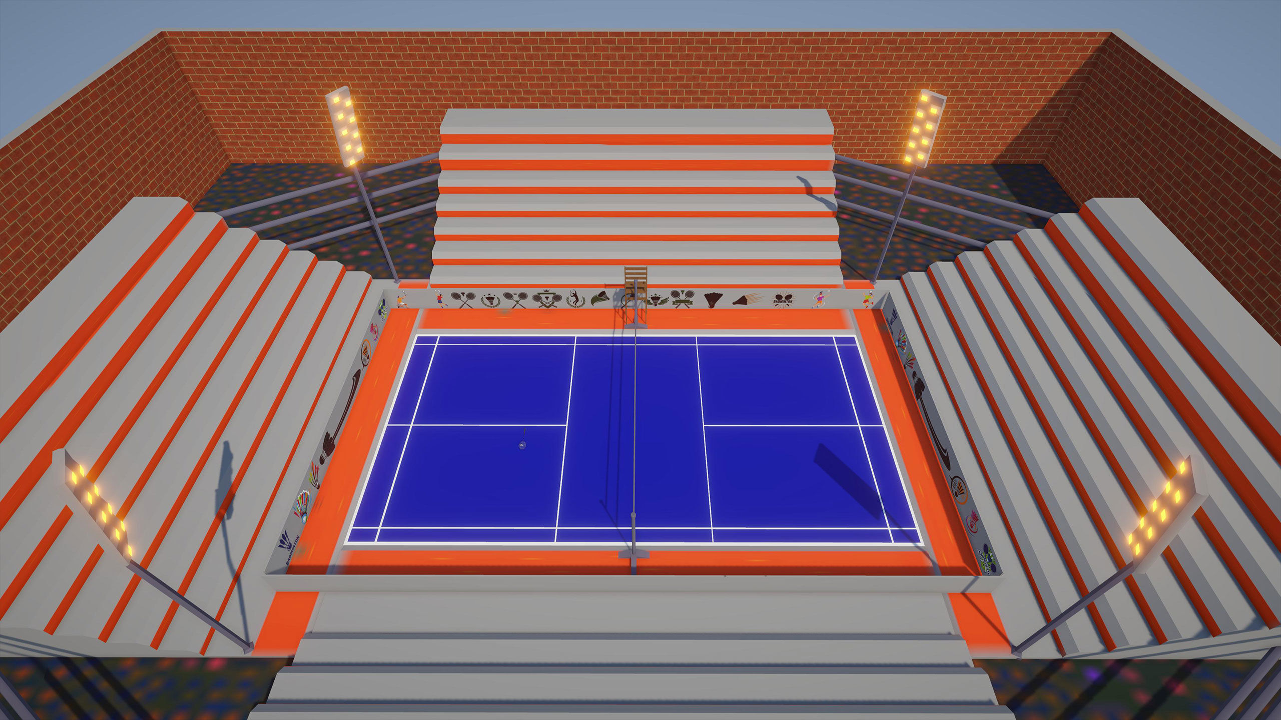 Badminton Court with Racket And Shuttle 3D model | CGTrader