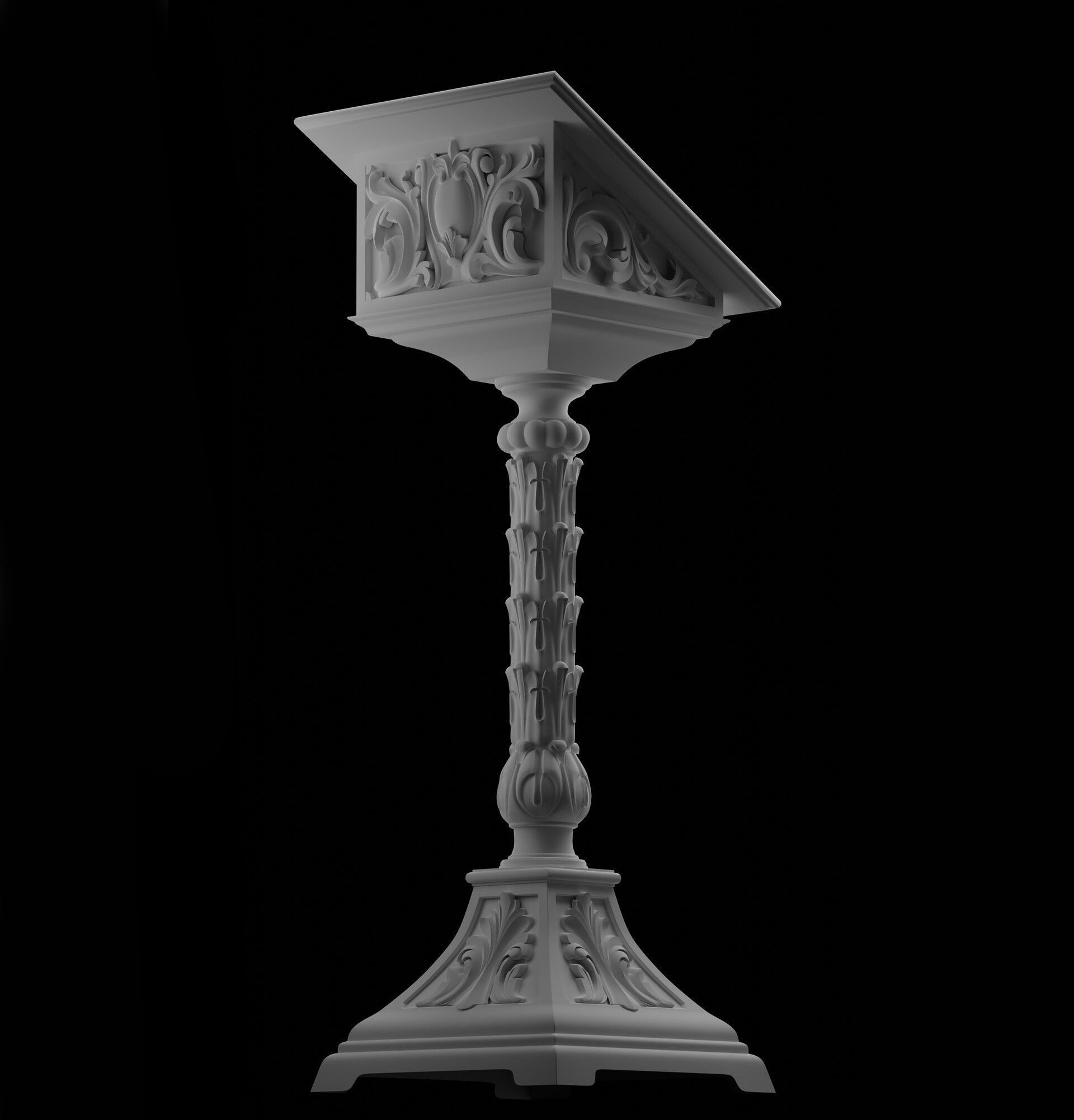 Lectern carved furniture 3D model for CNC 3D model 3D printable | CGTrader