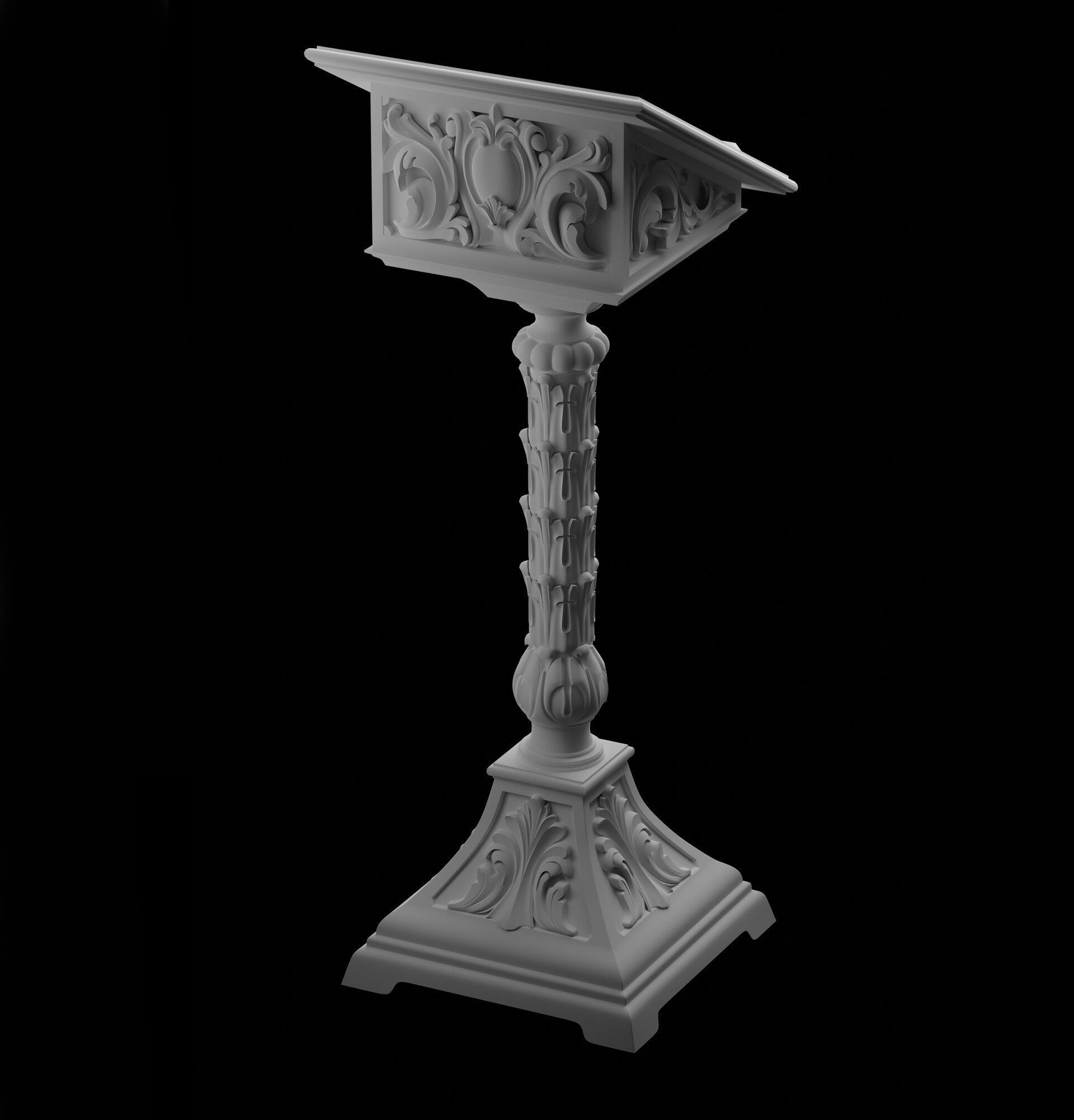Lectern carved furniture 3D model for CNC 3D model 3D printable | CGTrader
