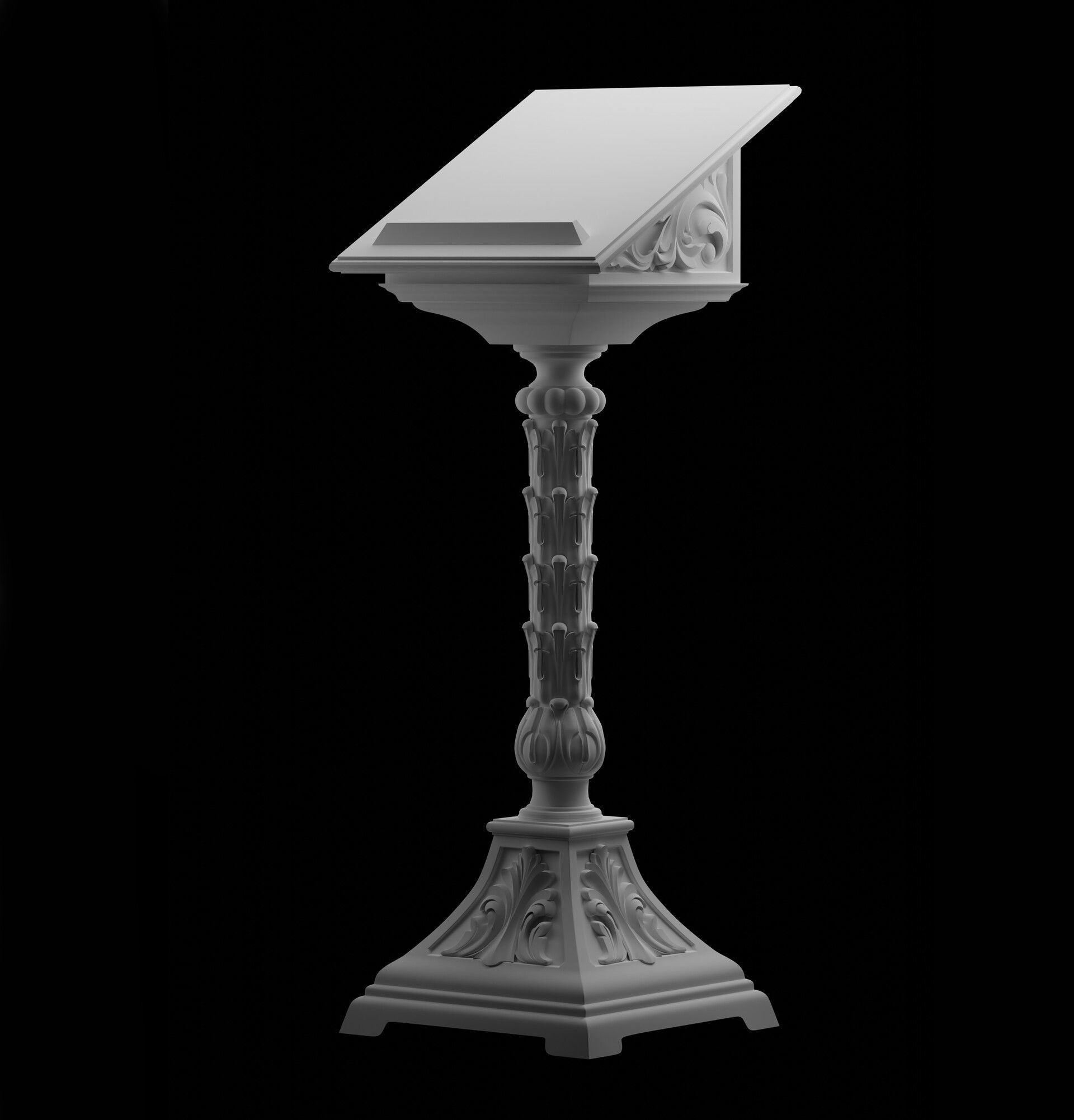 Lectern carved furniture 3D model for CNC 3D model 3D printable | CGTrader