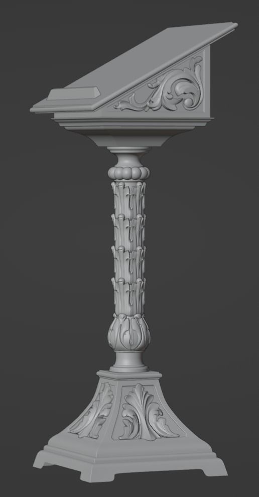 Lectern carved furniture 3D model for CNC 3D model 3D printable | CGTrader