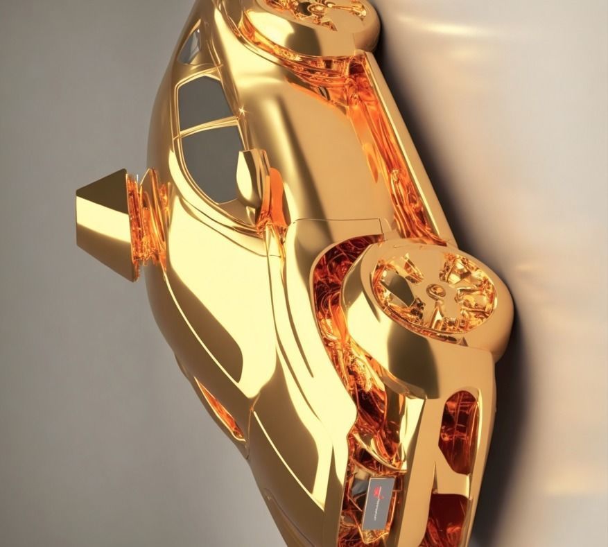 3D model 3d golden car VR / AR / low-poly | CGTrader