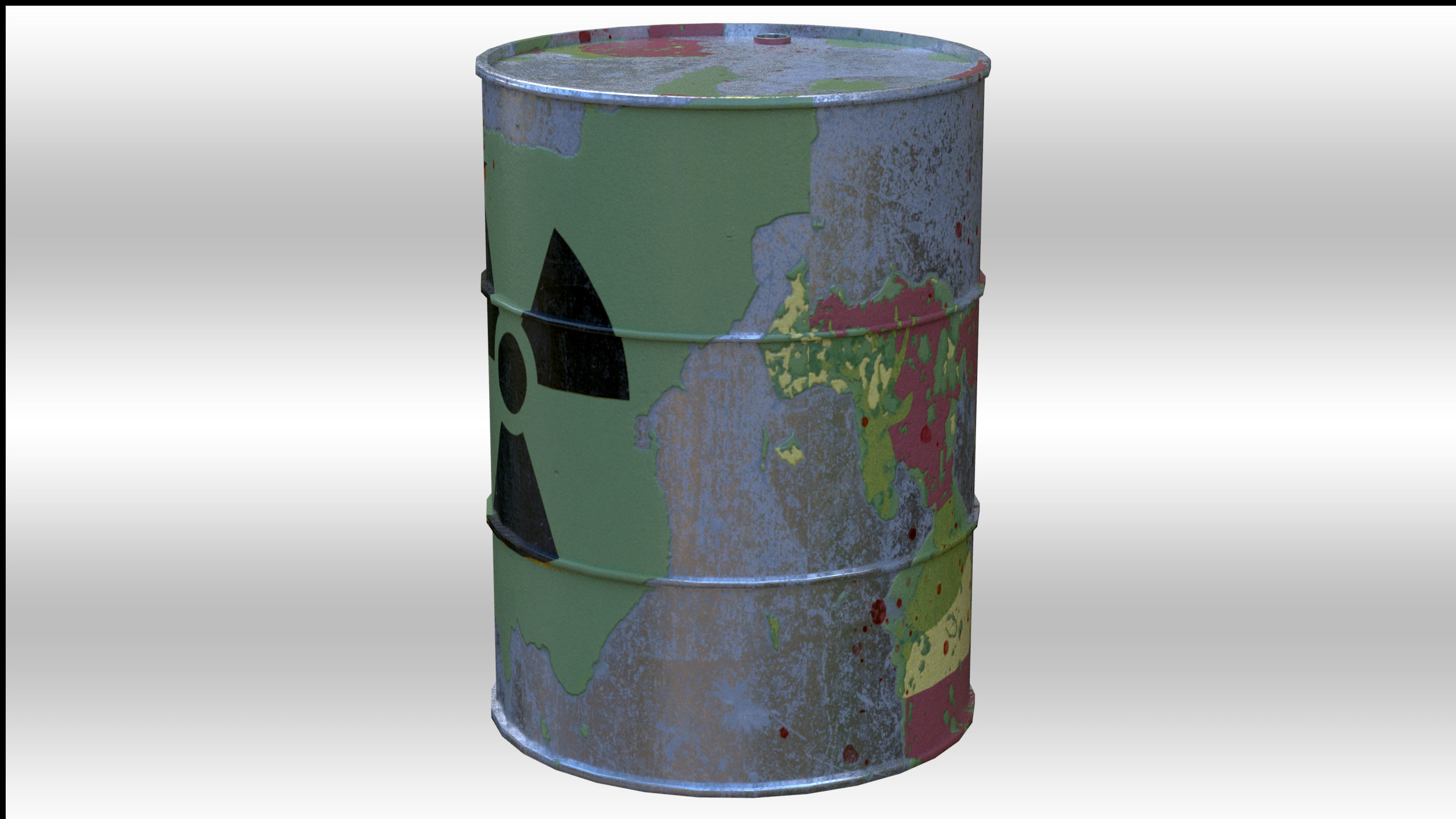 3D model Low Poly Game Ready Military Nuke Barrel Prop Barrel VR / AR ...