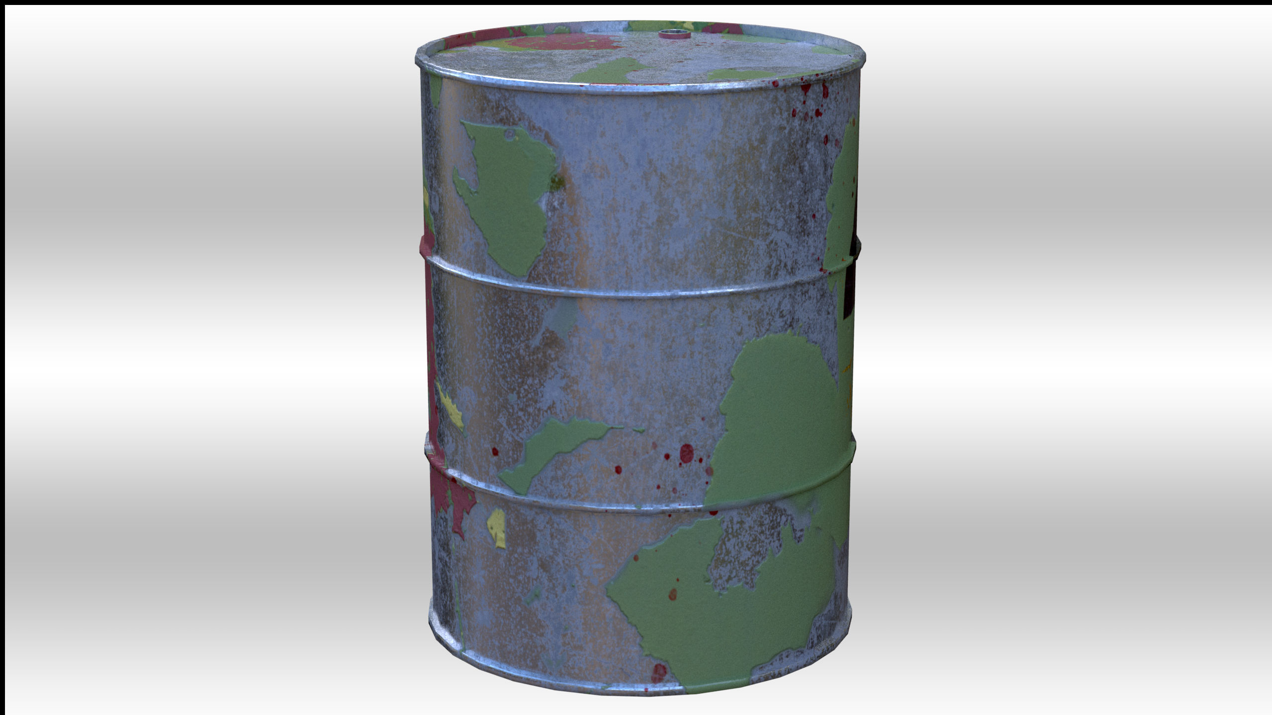 3D model Low Poly Game Ready Military Nuke Barrel Prop Barrel VR / AR ...