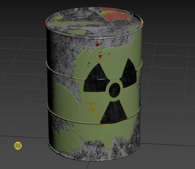 3D model Low Poly Game Ready Military Nuke Barrel Prop Barrel VR / AR ...