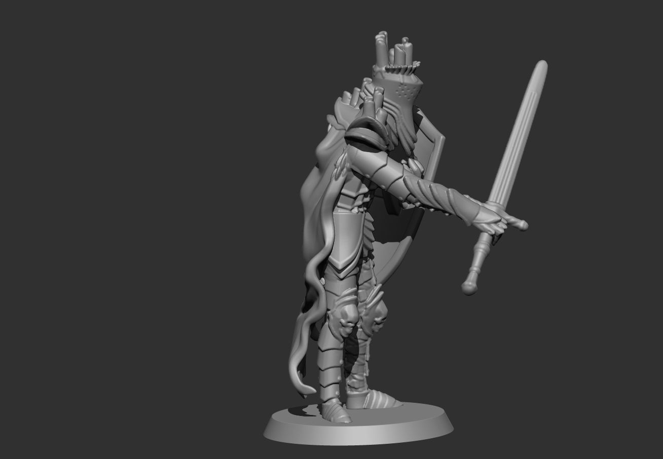 Cursed Knight with sword and shield 3D model 3D printable | CGTrader