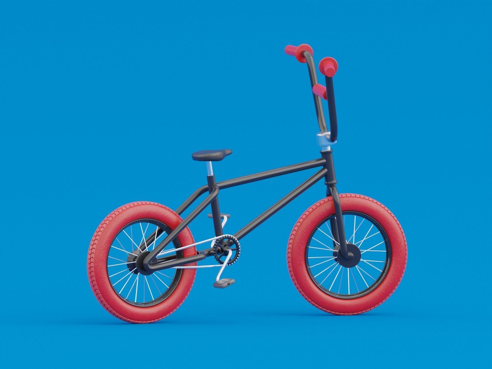Stylized Cartoon rigged BMX bicycle 3D model rigged | CGTrader